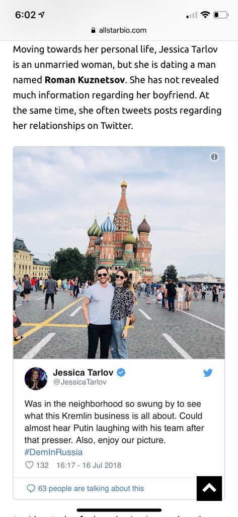 I am S/W Johnson TxChopper on Twitter: "Jessica Tarlov’s Russia Collusion.. Her boyfriend Roman ...