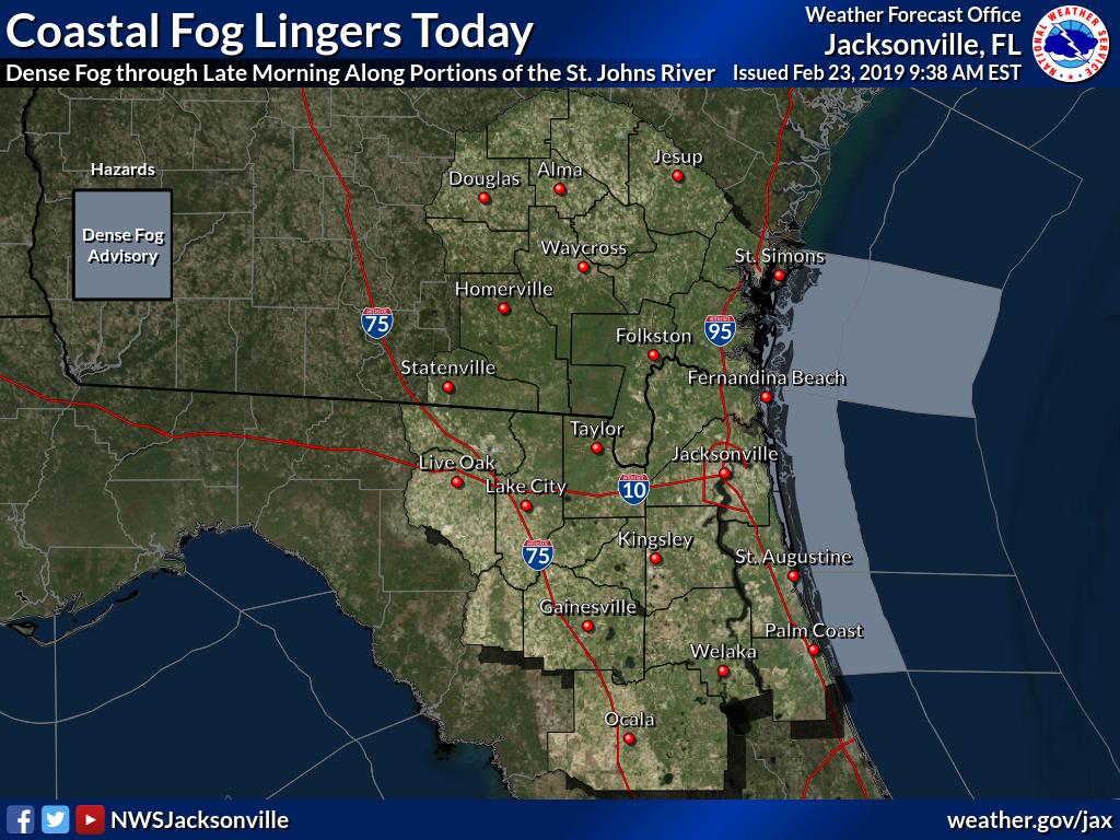 Dense fog will continue through the late morning hours across coastal ...