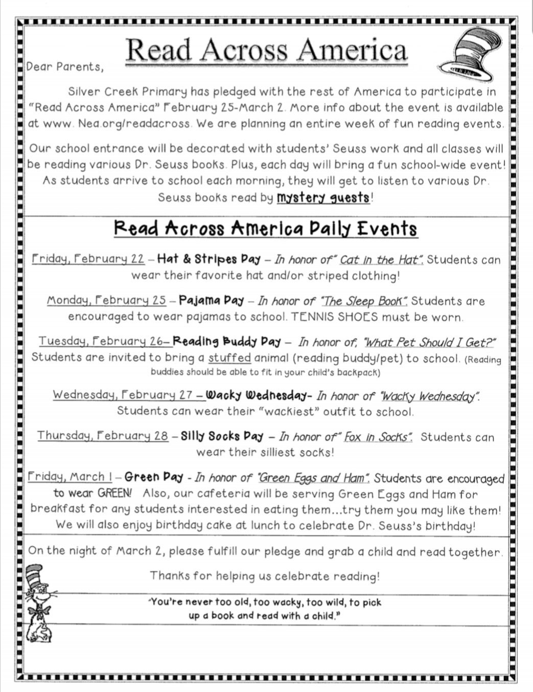 Pajama Day At School Letter To Parents