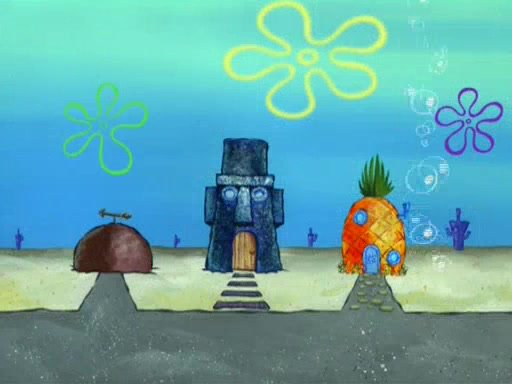 Spongebob And Patrick And Squidwards Houses
