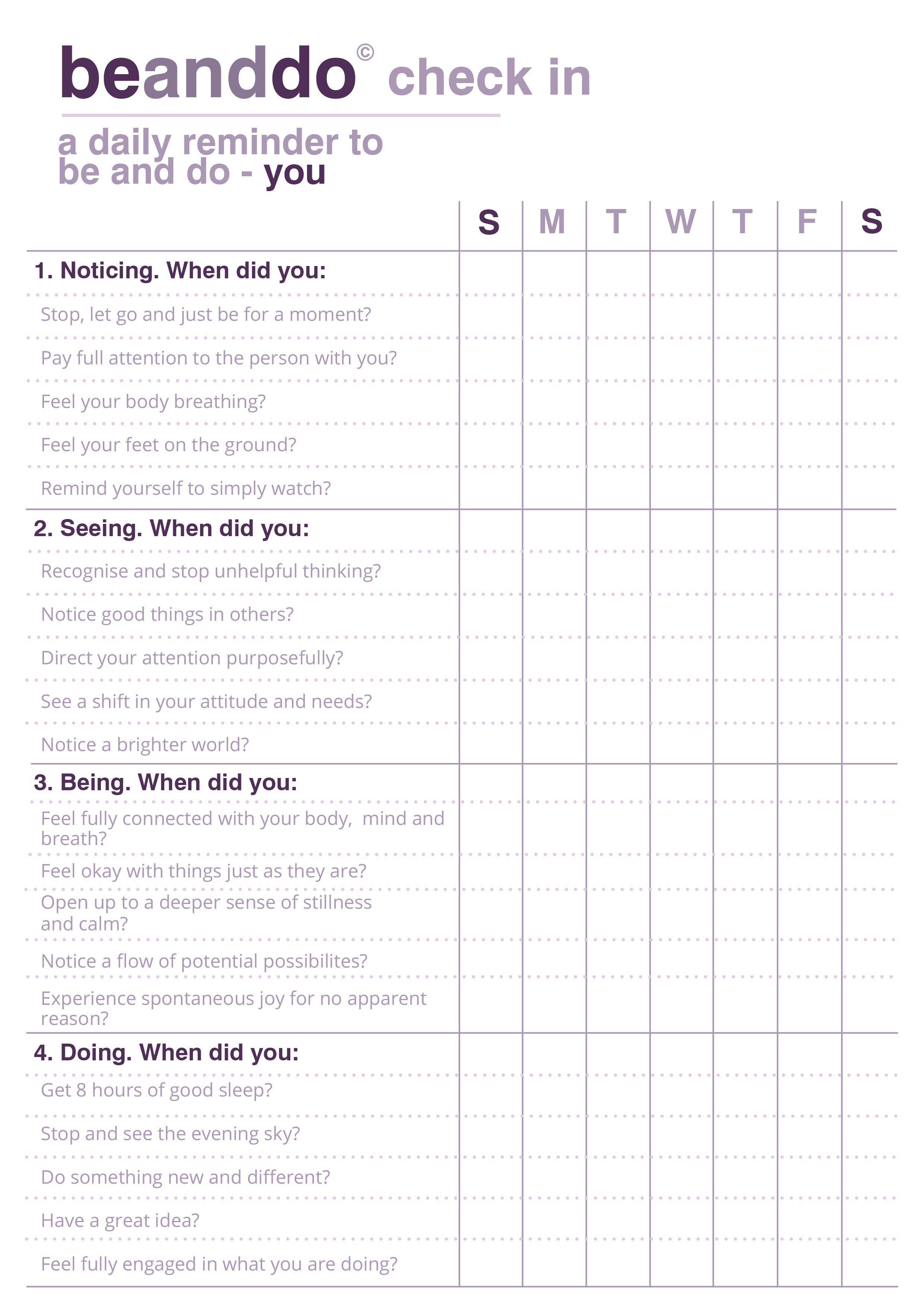 beanddo on Twitter: "Our handy check-in sheet is a daily reminder to be ...