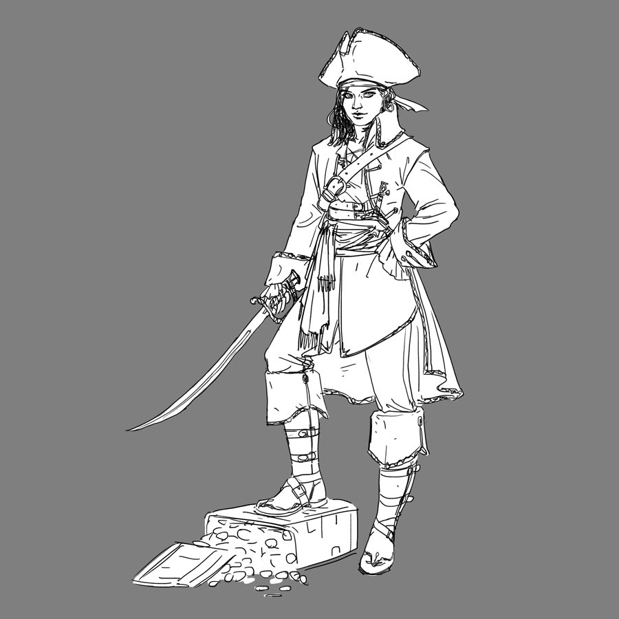 Pirate Captain Drawing