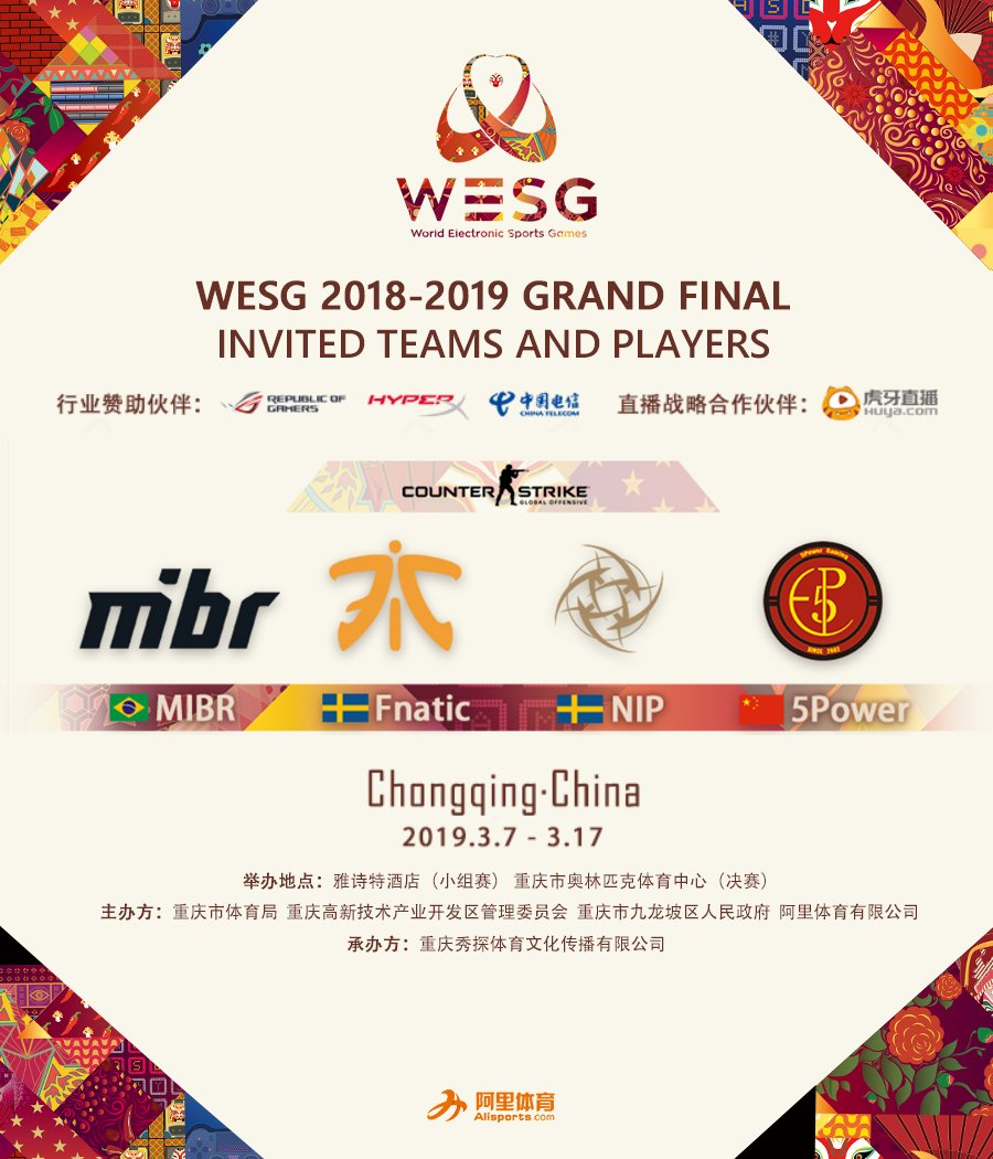 WESG on Twitter: "Ninjas in Pyjamas, 5POWER round out the list of participants for #WESG #CSGO ...
