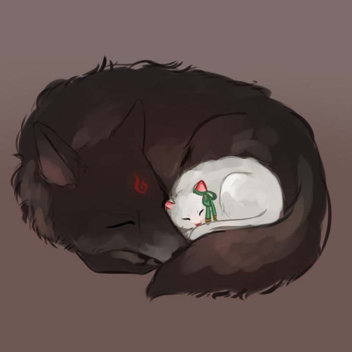 Wolf And Cat Love