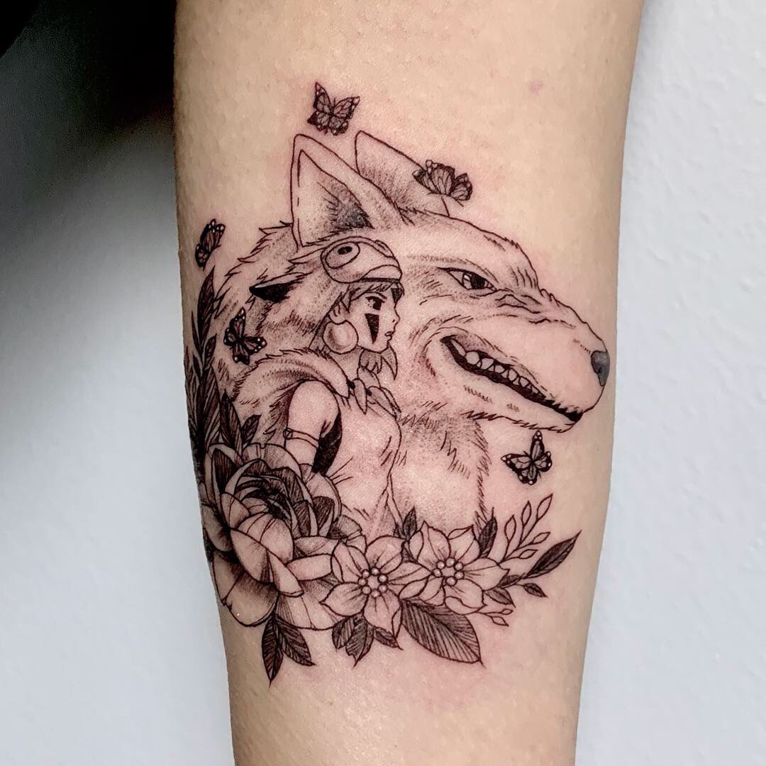 Princess Mononoke Wolf Tattoo