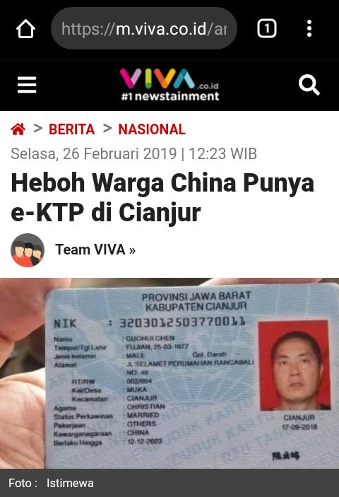 NIK e-KTP TKA China Masuk DPT, KPU Cianjur Akui Salah Input Data | KASKUS