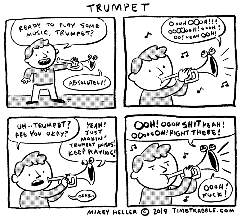 「i drew a comic about playing the trumpet 」Mikey Hellerの漫画