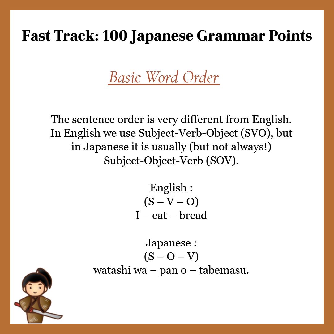 TheJapanShop.com on Twitter: "Basic Word Order - Fast Track: 100 ...