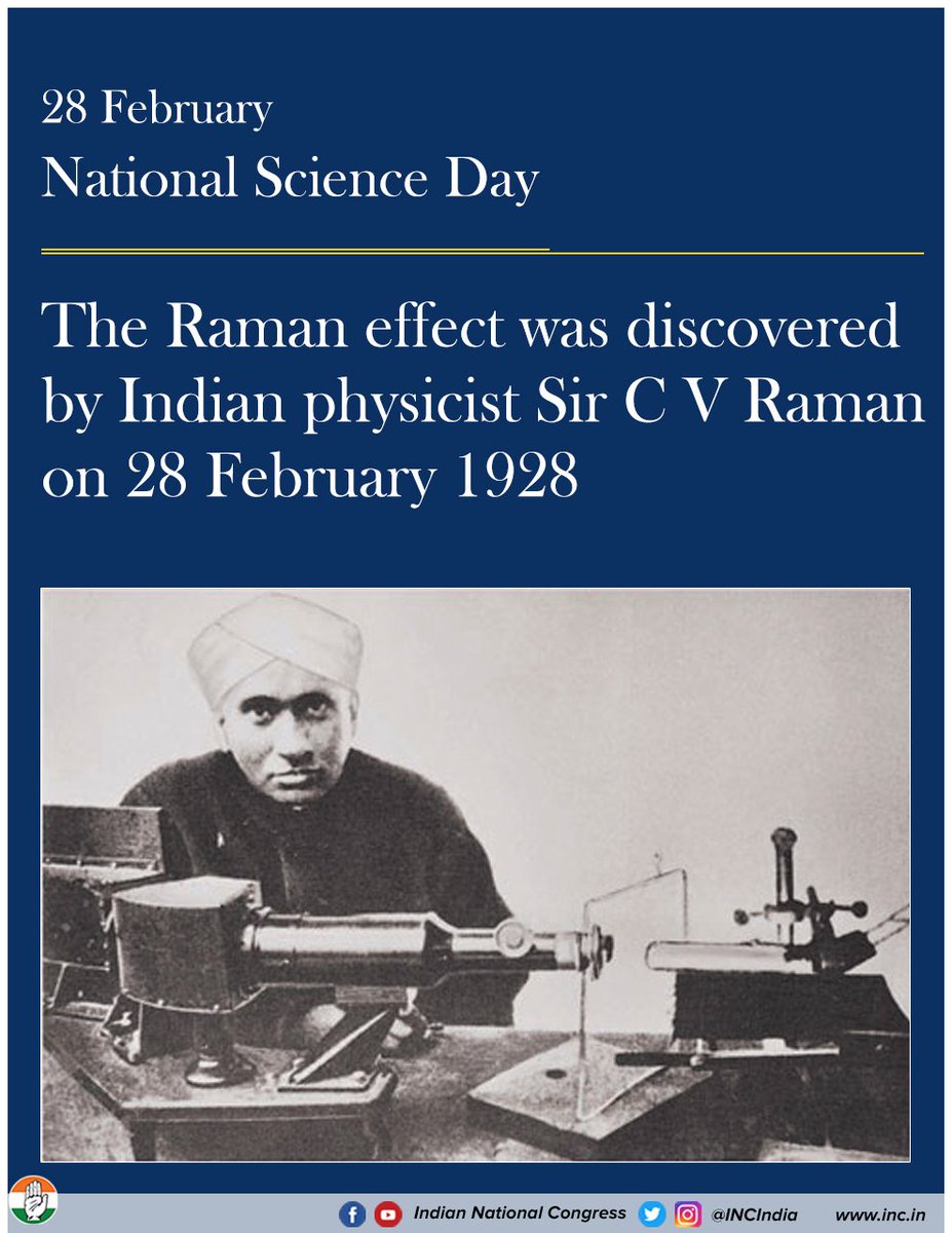 We celebrate NationalScienceDay to commemorate the discovery of Raman ...