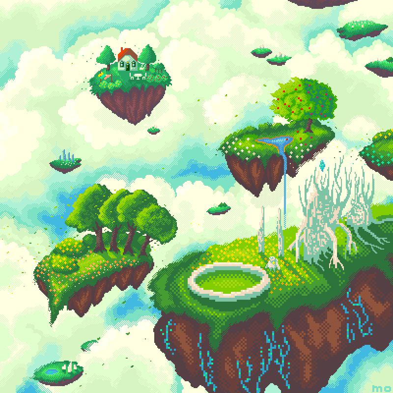 Floating Island by Yuuki Mokuya : r/PixelArt