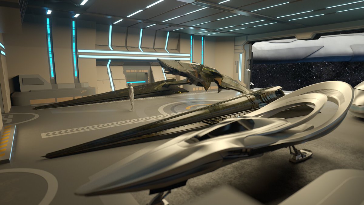 Krill and Union fighters in a shuttlebay. (Tweeted by Co-VFX Supervisor ...