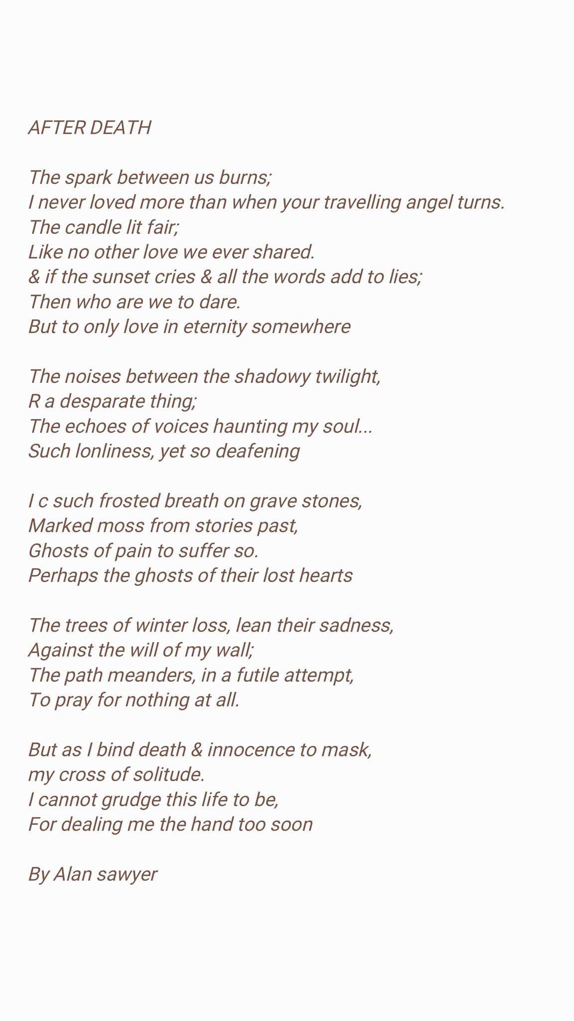 Death Of A Friend Poem