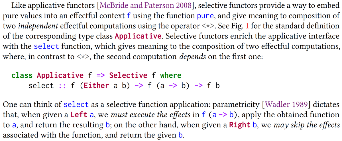 A Thread from @andreymokhov: "Is there any intermediate abstraction between applicative functors ...