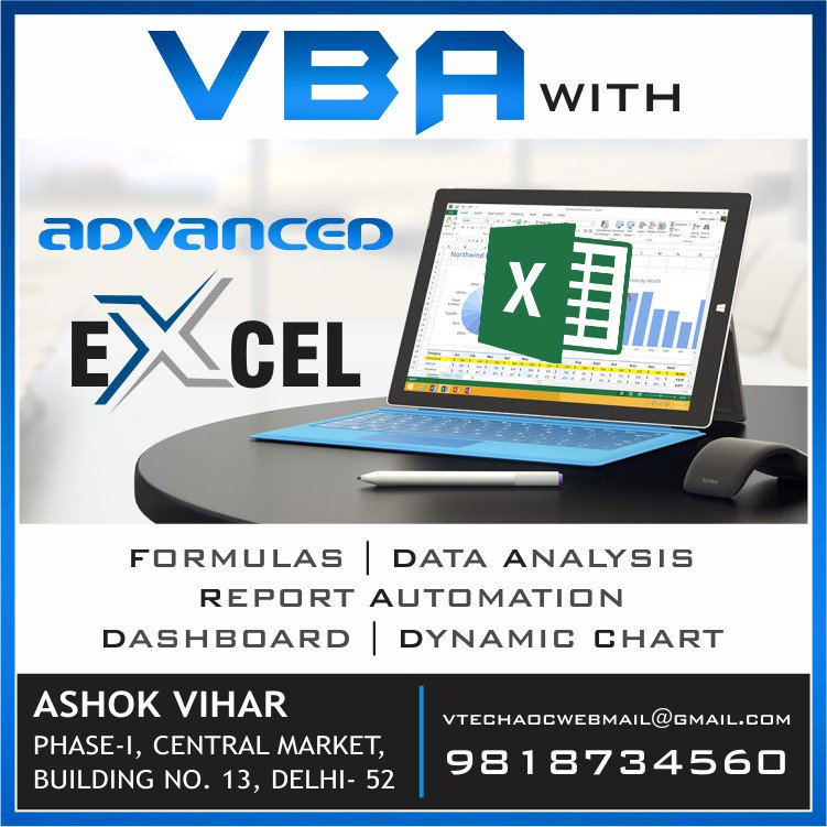 Vtech Academy of Computers on Twitter: "#VBA with #AdvancedExcel training by experienced ...