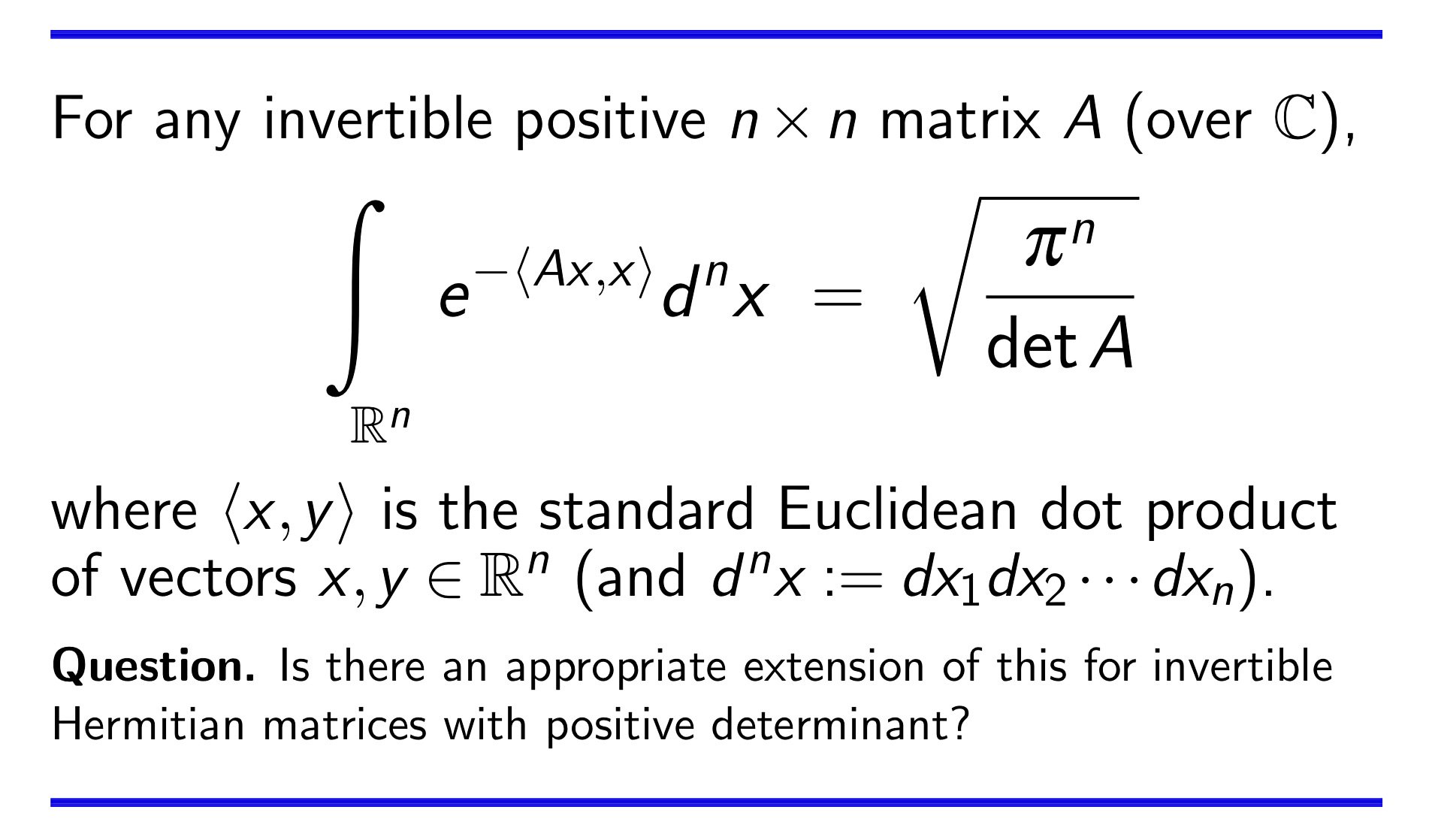 Gaussian Integral The Gaussian Integral Also Referred To As