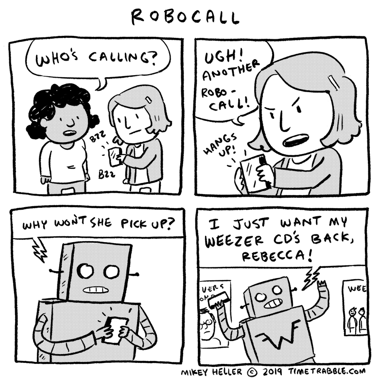 「i drew a comic about robocalls 」Mikey Hellerの漫画