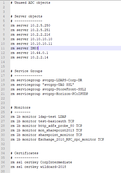 Carl Stalhood On Twitter New Citrix Adc Cleanup Script That Parses Configuration File For