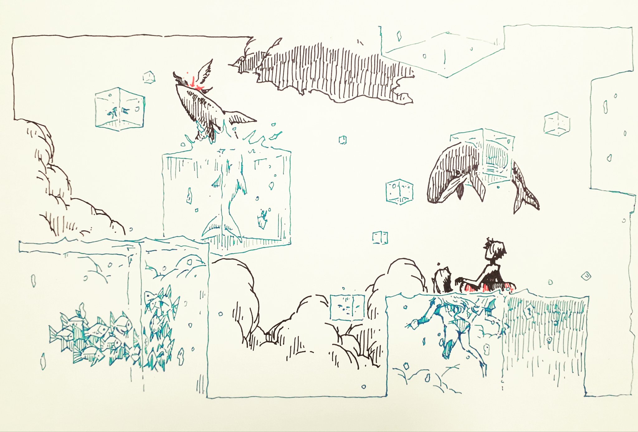 Floating Stick Drawing