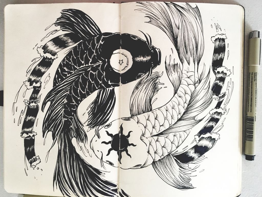Koi Fish Sketch Book