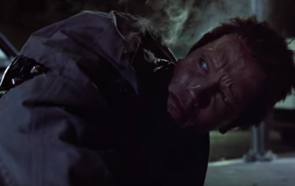 In the film The Terminator (1984), James Cameron poured acid on the ...