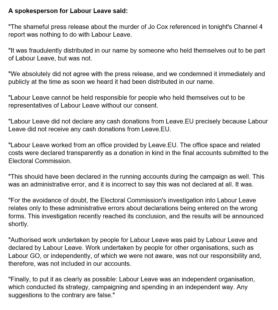 1 best u/john_mills_jml images on Pholder | A statement from Labour Leave: