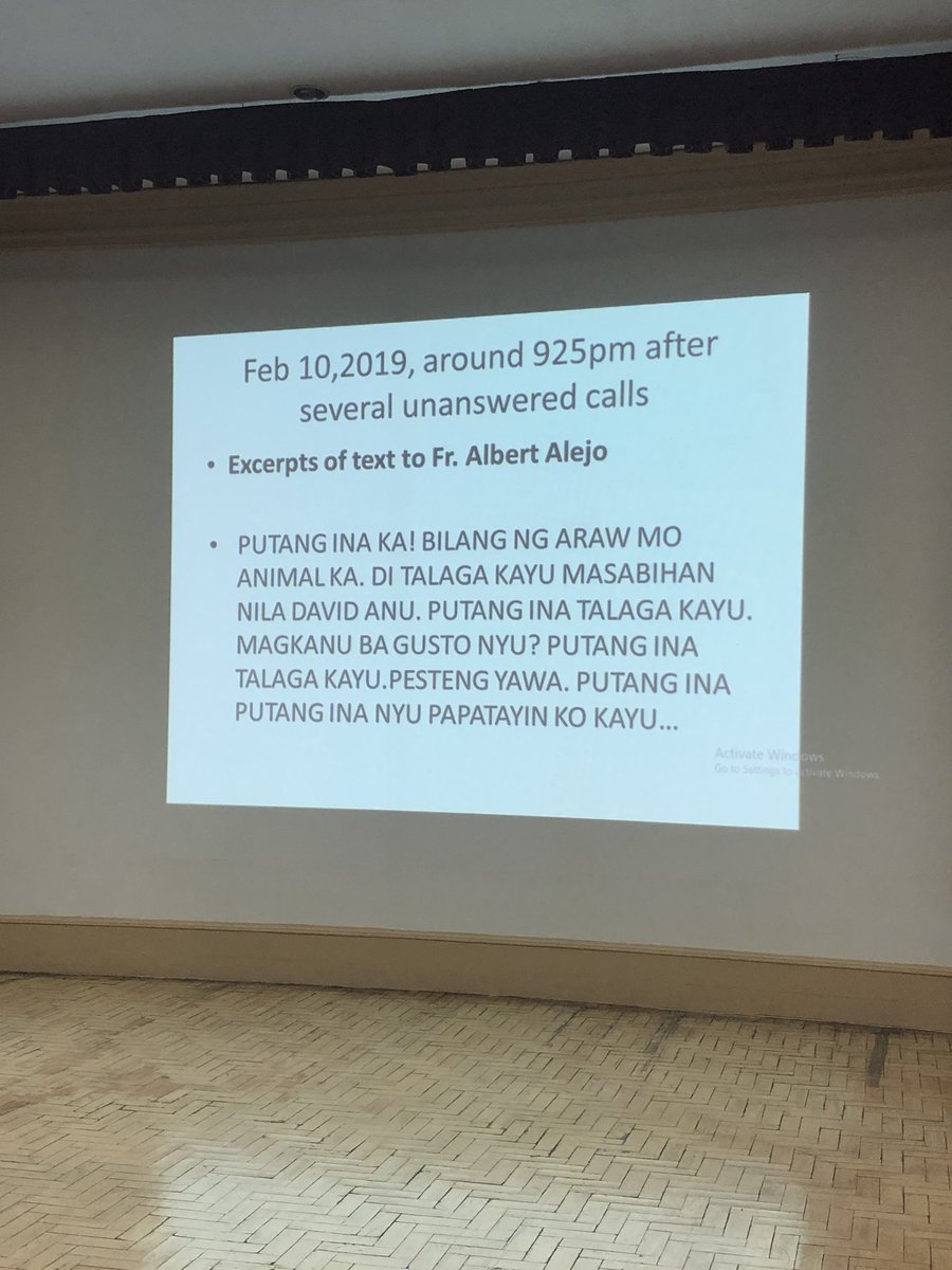 LOOK: Fr. Albert Alejo presents excerpts of threatening text messages ...