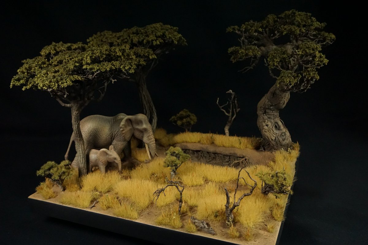 African Elephant Habitat Diorama