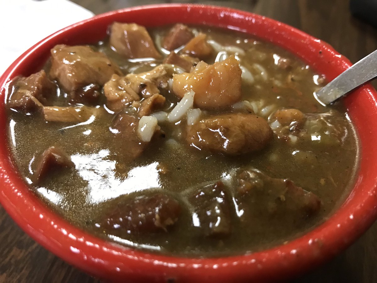 The gumbo at Two Sisters in Hurst, Texas is good. I will be back ...