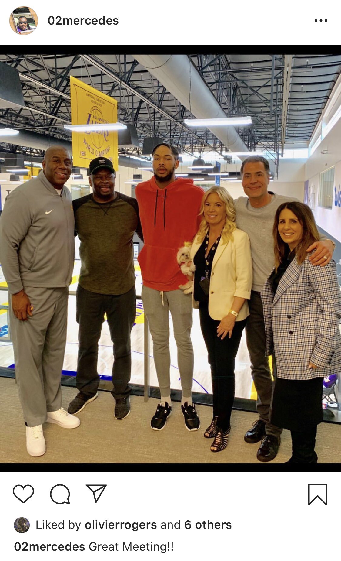 Brandon Ingram and his father met up with Magic, Rob and Jeanie today ...