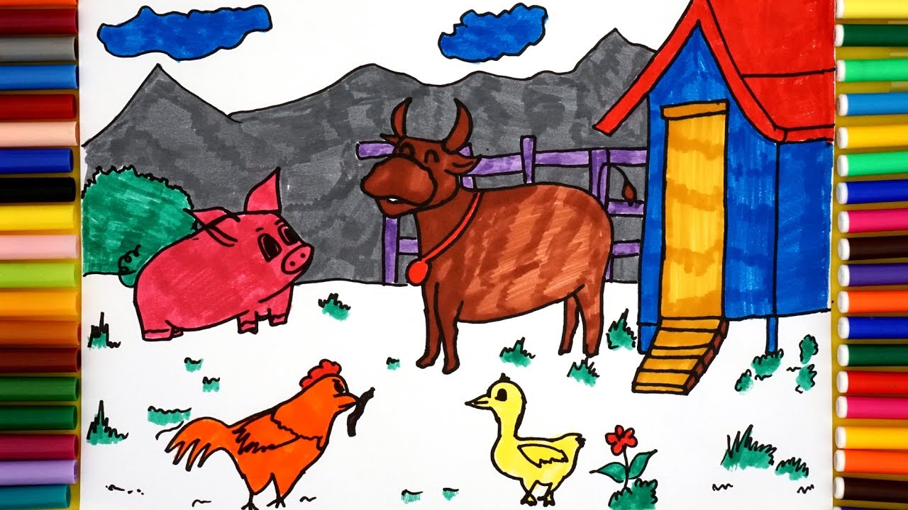 How To Draw Farm Animals For Kids