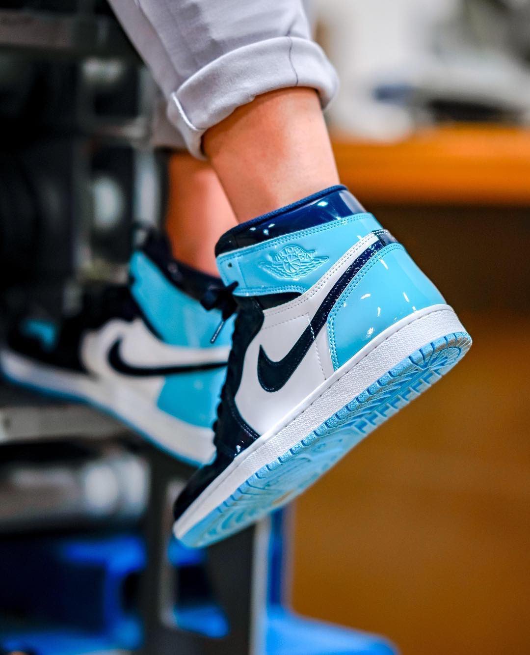 on X NIKE 2019 3 14 AIR JORDAN 1 RETRO HIGH OG Blue Chill unc aj1 https t