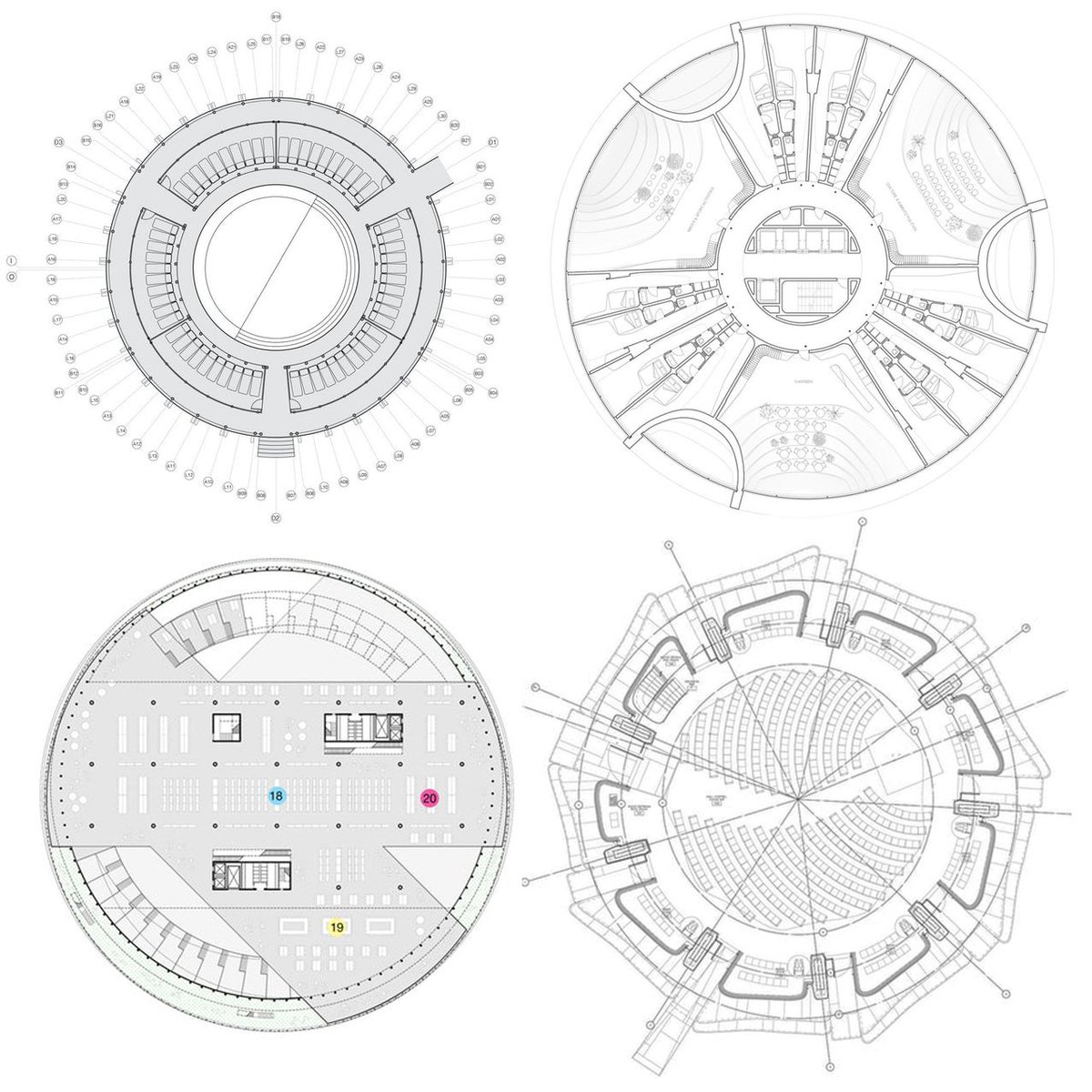 Circular Building Floor Plan