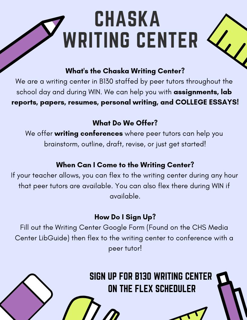 Writing Center Sign