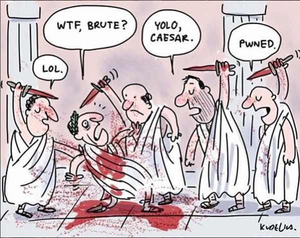 Julius Caesar Stabbed Cartoon
