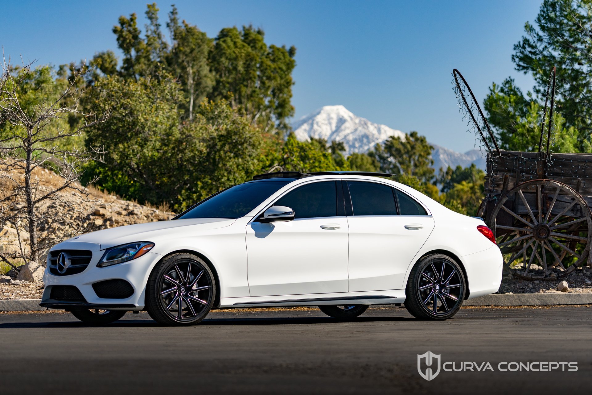 Mercedes C300 White With Black Rims