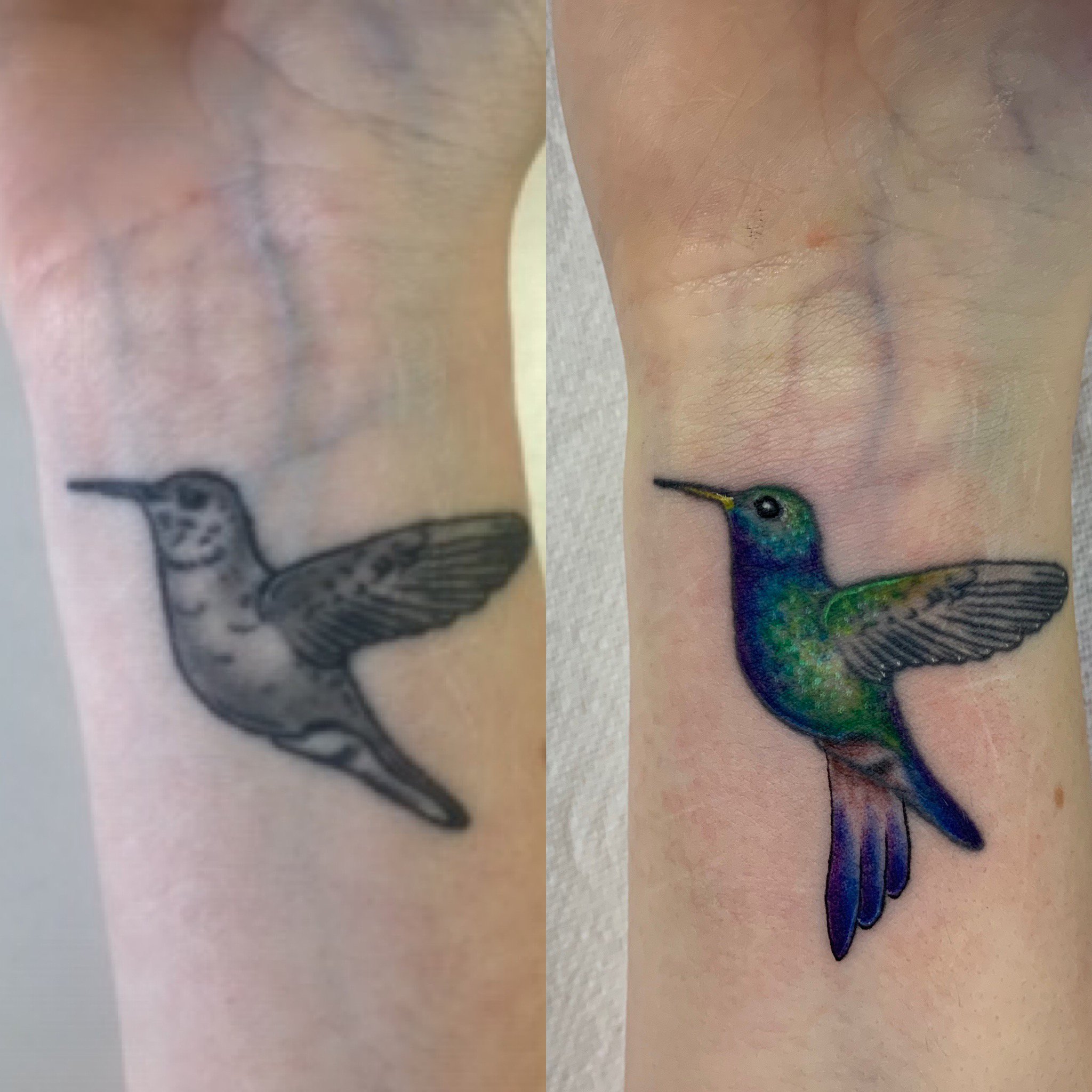 Hummingbird Tattoo On Ankle
