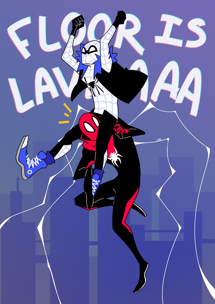 「FLOOR IS LAVAAAAA When Spidair meet Spid」|Lox.exe⚡のイラスト