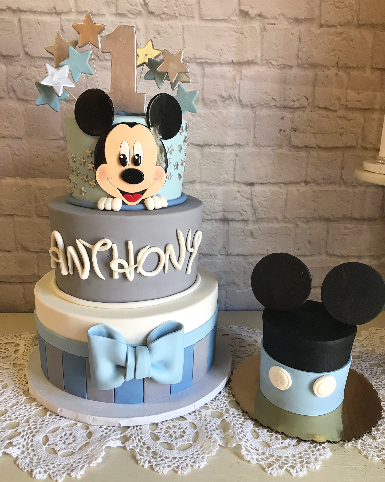 Mickey Mouse Blue Smash Cake