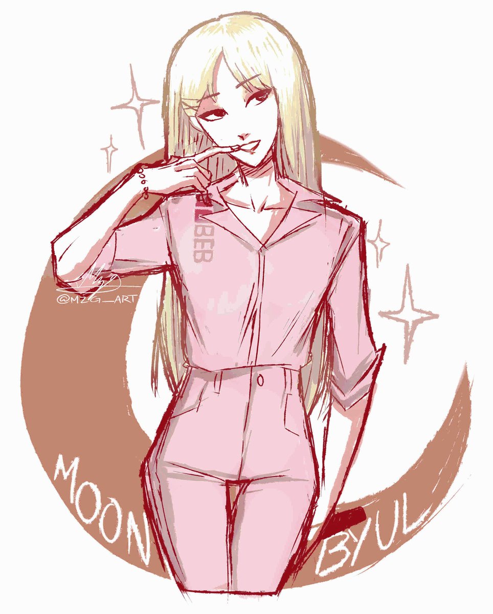 「Rough #Moonbyul drawing ?? #MAMAMOO #go」| ༺ MɪɴᴛZ ༻ のイラスト