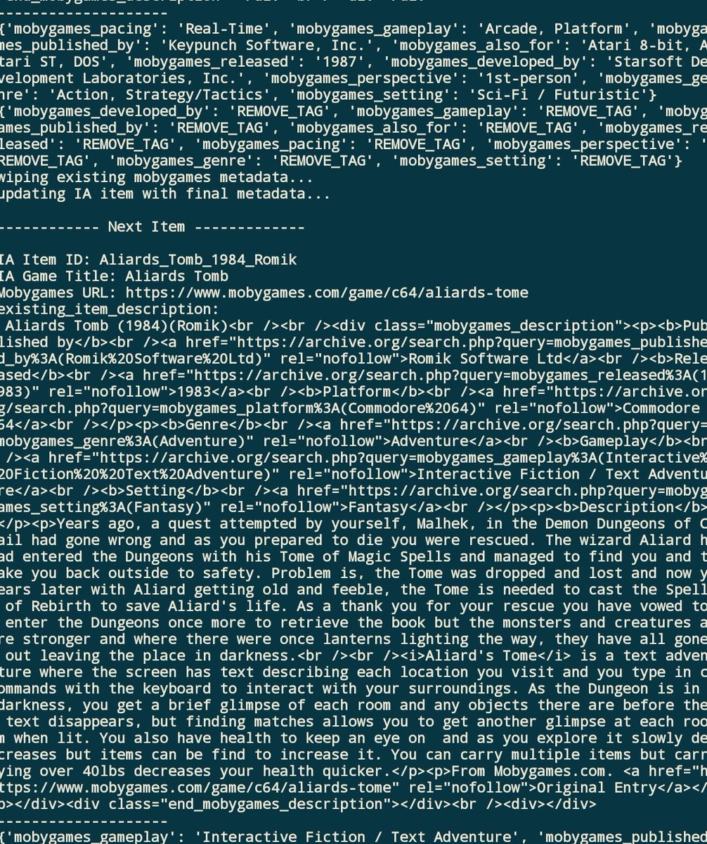 Jason Scott on Twitter: "Ok, this is happening. Years ago I started mirroring @MobyGames data at ...