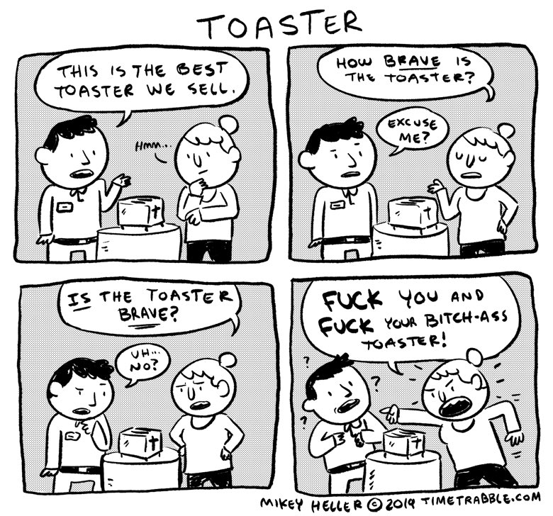 「i drew a comic about a toaster 」Mikey Hellerの漫画