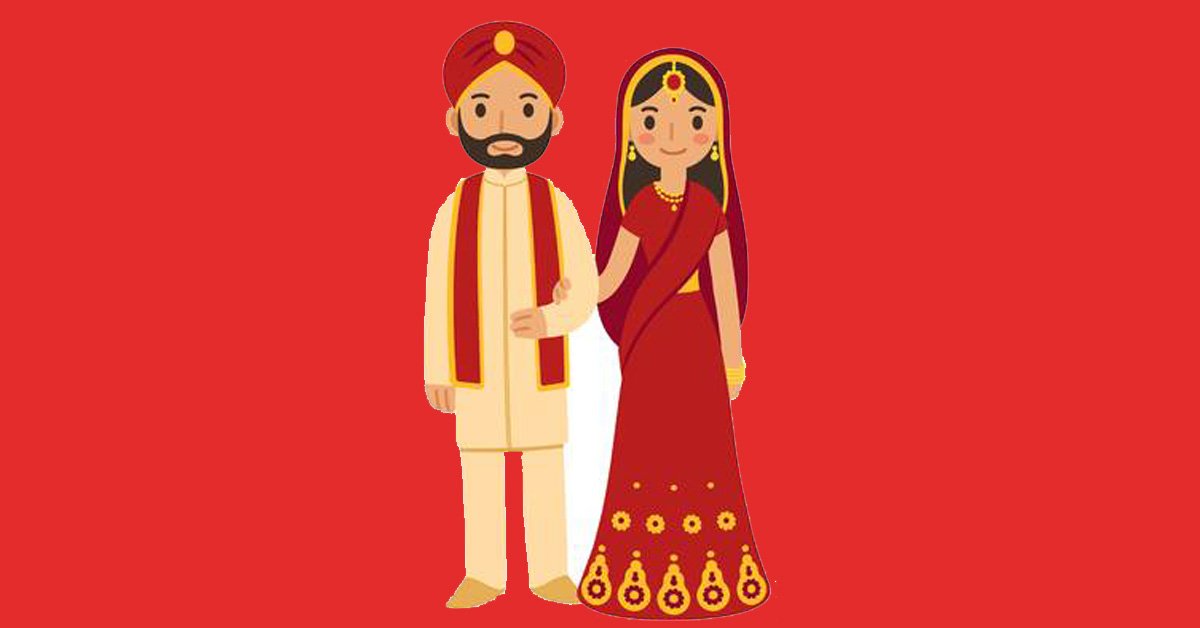 Indian Bride And Groom Animated