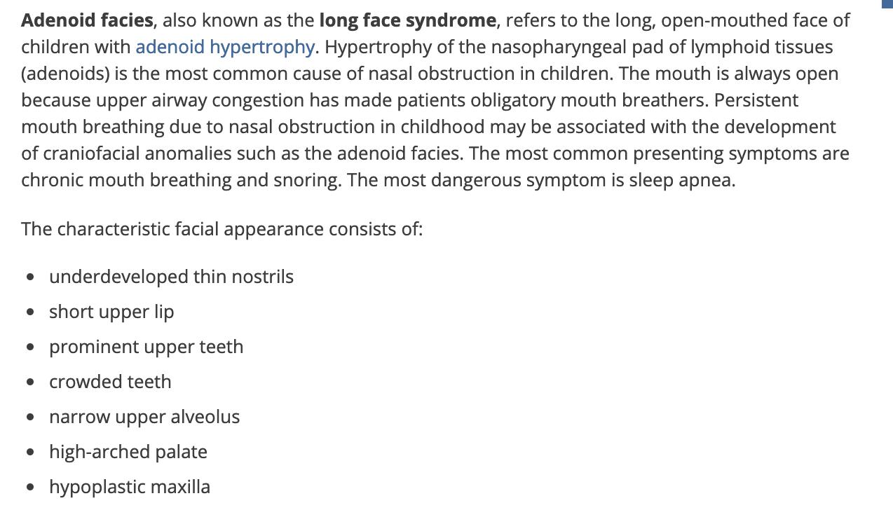 Adenoid Face Syndrome