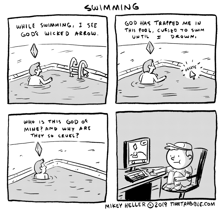 「i drew a comic about swimming 」|Mikey Hellerの漫画