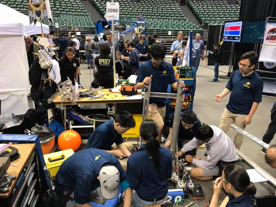 Good luck, guys and girls! Cheer on the Academy Buff 'n Blue Robotics ...