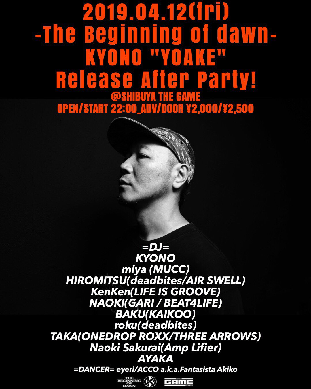 SHIBUYA THE GAME on Twitter: "【追加情報解禁】 4/12(金) 【The Beginning of dawn-KYONO "YOAKE" Release ...