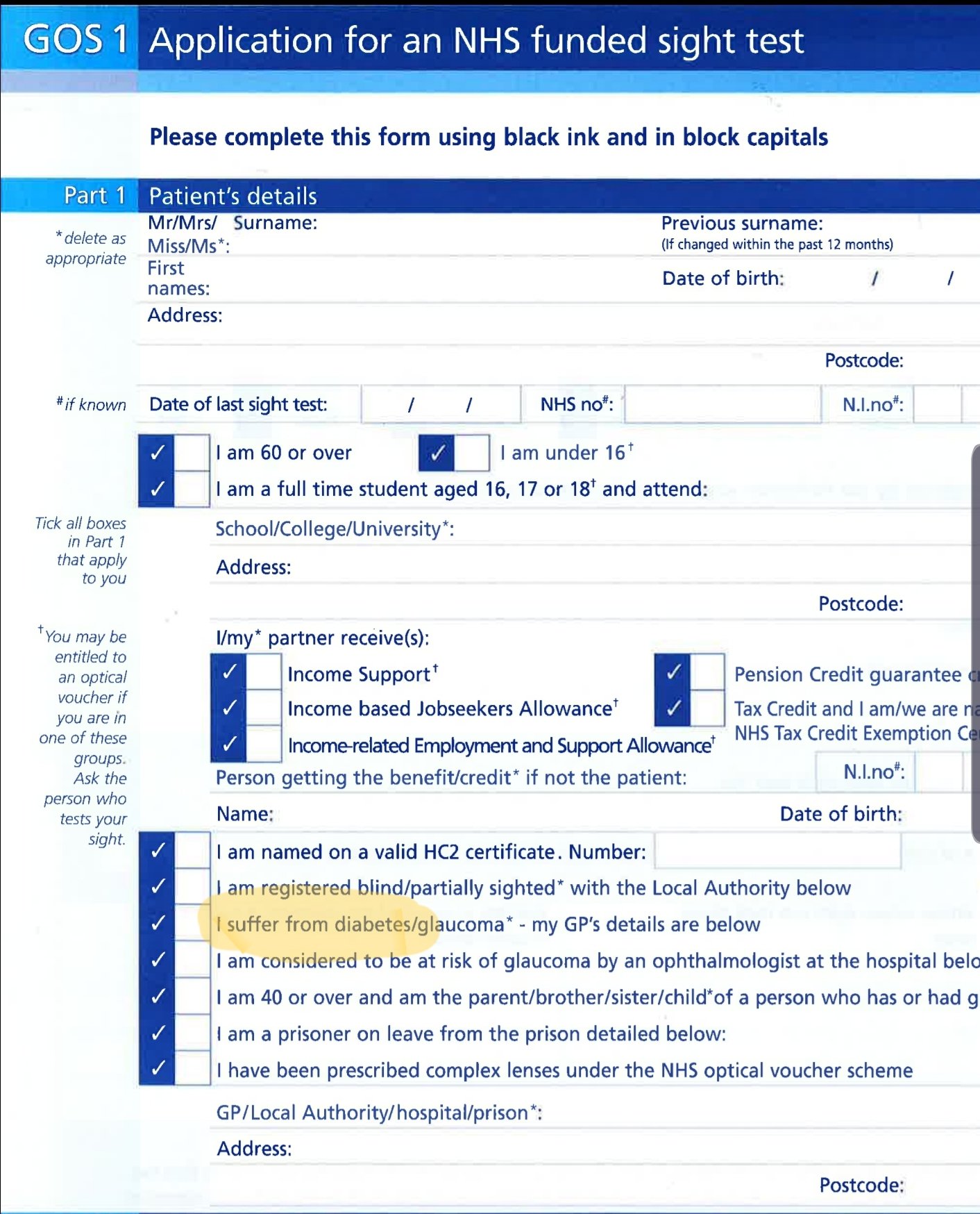 Optometry Exam Blank Forms Solved Crystal Form: Blank 1 Cleavage: