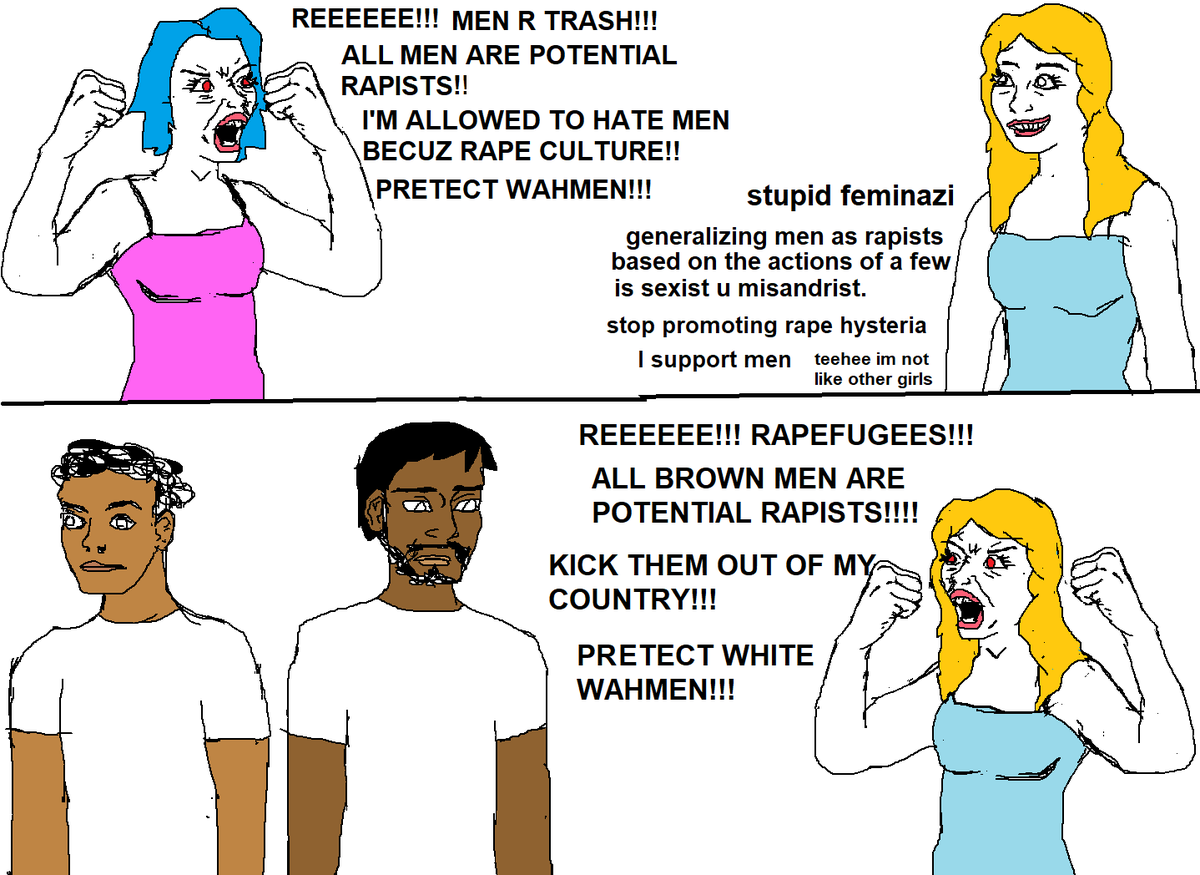 Feminist Women VS. Reich Wing Women Meme : r/LeftWingMaleAdvocates