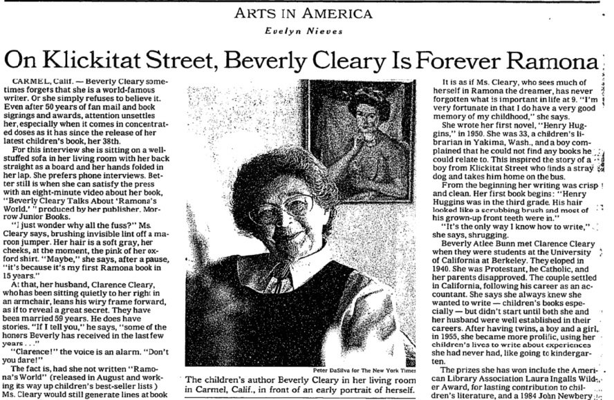 Author Beverly Cleary turns 103 📚