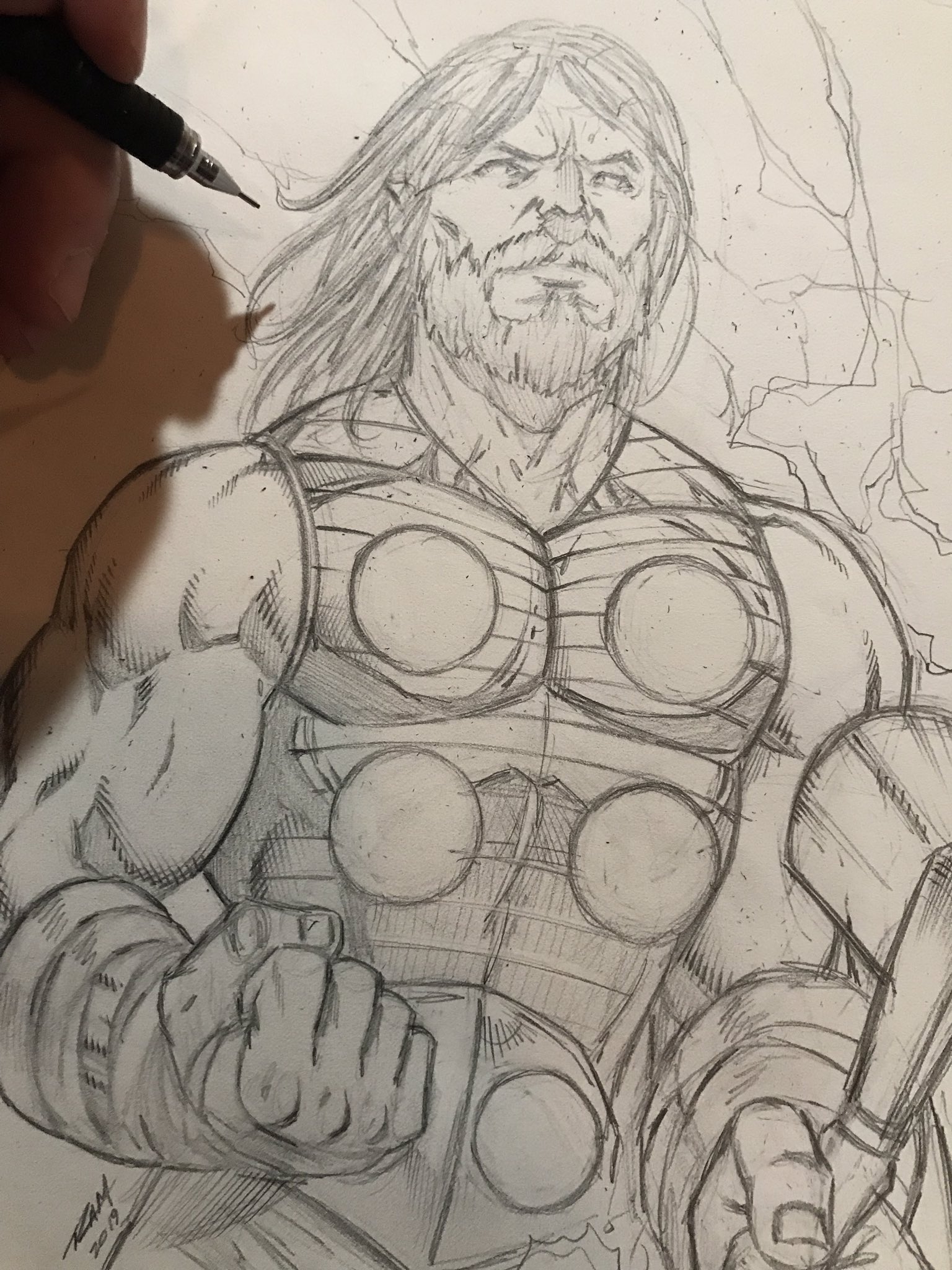 Easy Thor Sketch How To Draw THOR (Avengers: Infinity War) Drawing